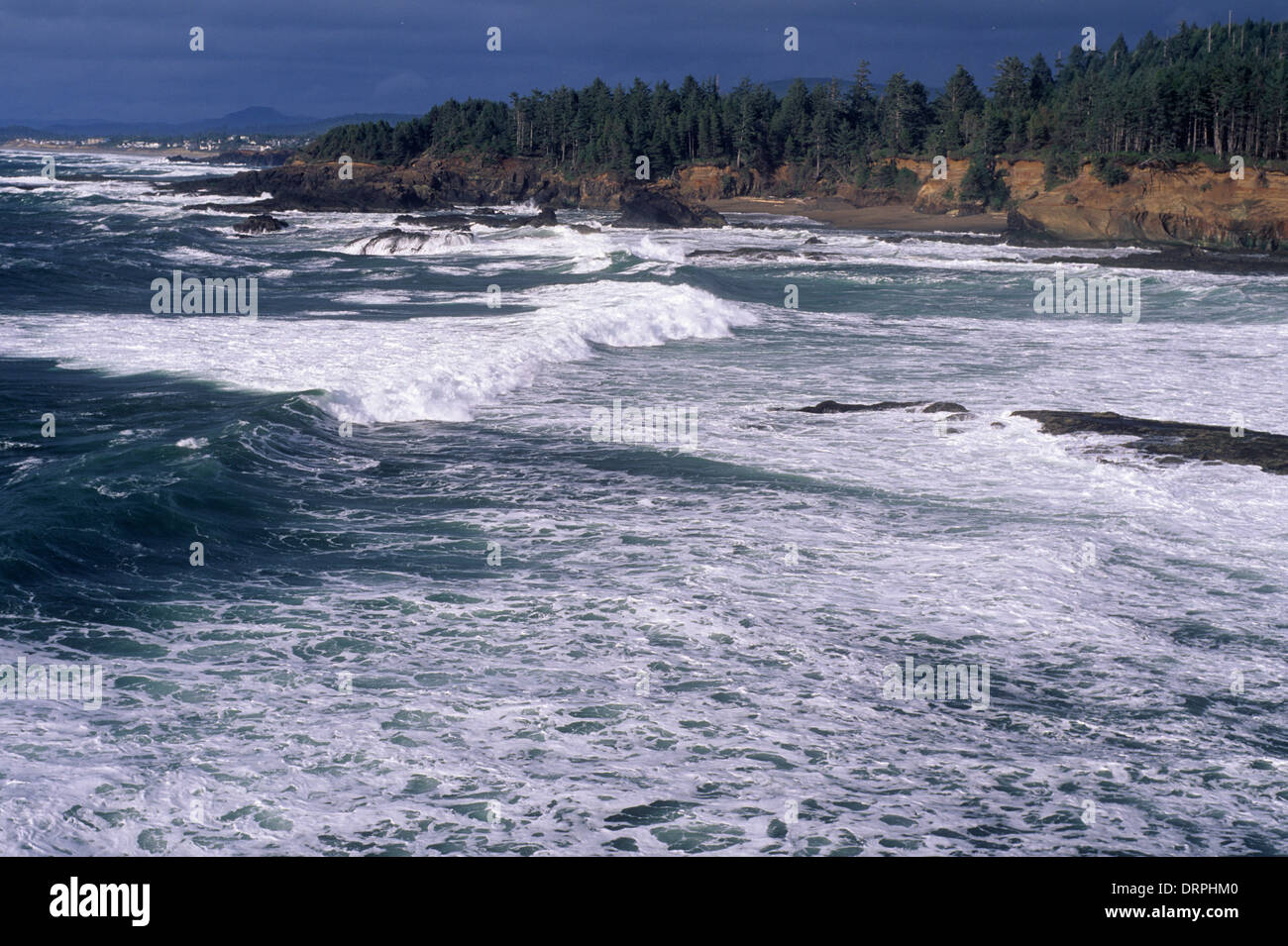 Coast view to north, Boiler Bay State Park, Oregon Stock Photo - Alamy