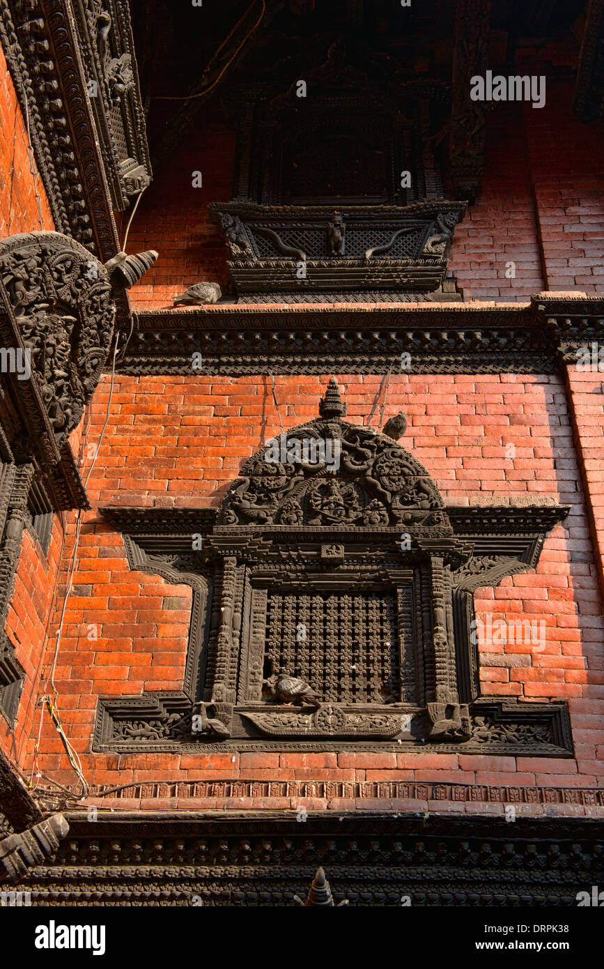stunning architecture in the Kumari Ghar temple of the living goddess ...