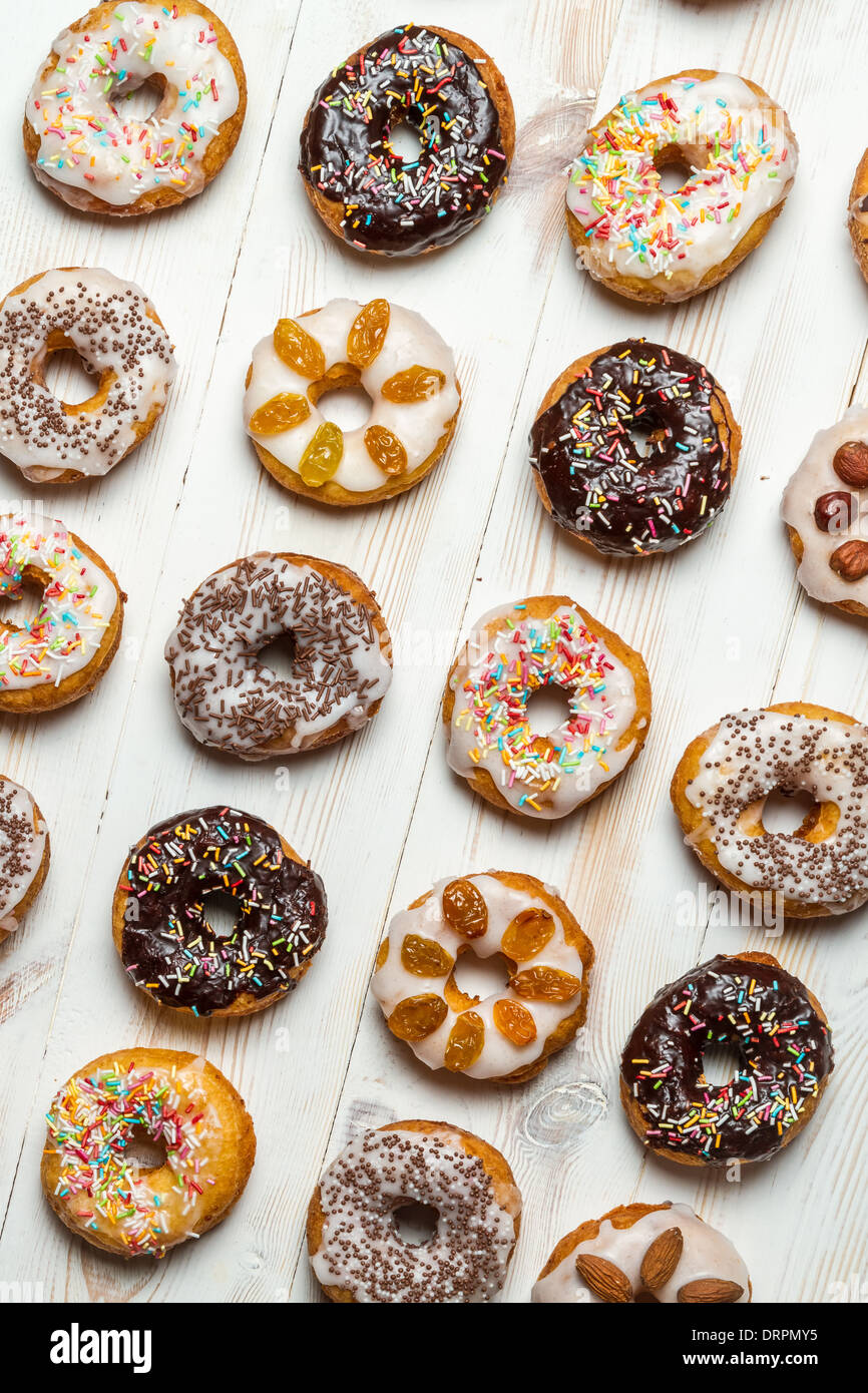 Group of different colorful donuts Stock Photo - Alamy