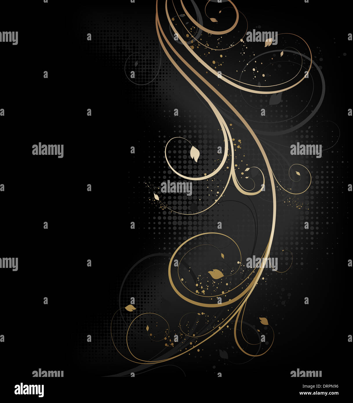 Floral golden wave Stock Photo - Alamy