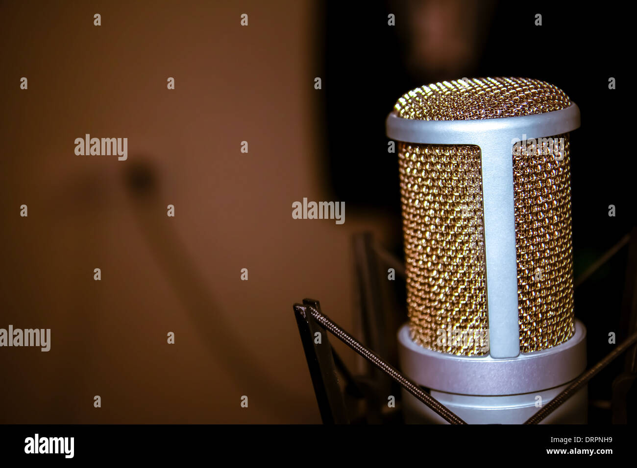 professional studio microphone in shock mouth at studio Stock Photo - Alamy