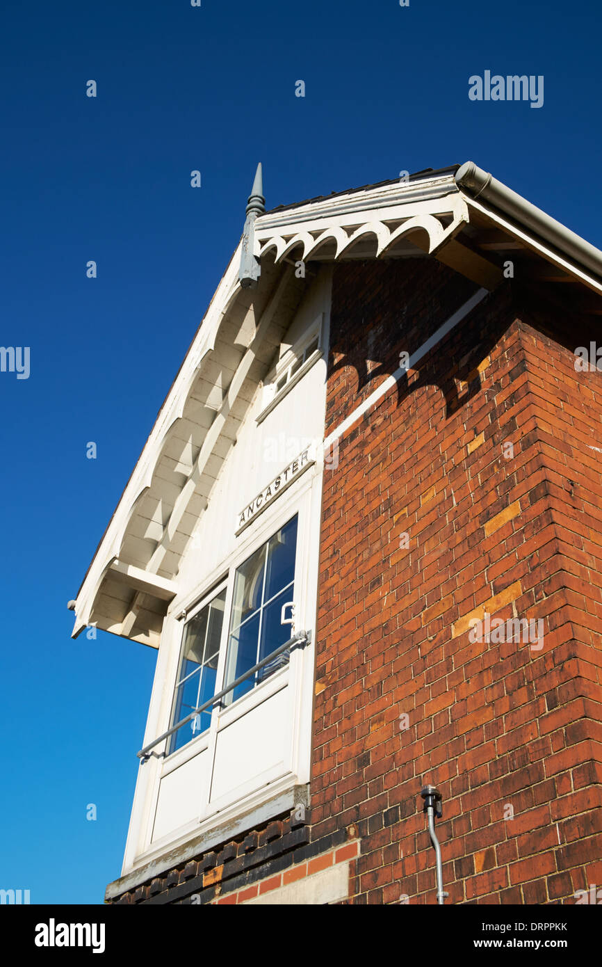 The signal box at Ancaster railway station, Lincolnshire, England Stock ...