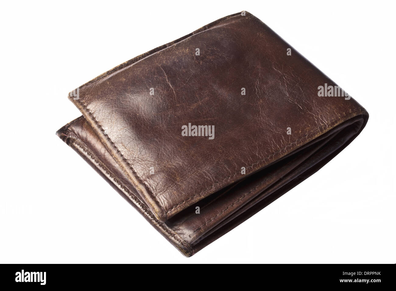 Old Brown wallet isolated on white Stock Photo - Alamy