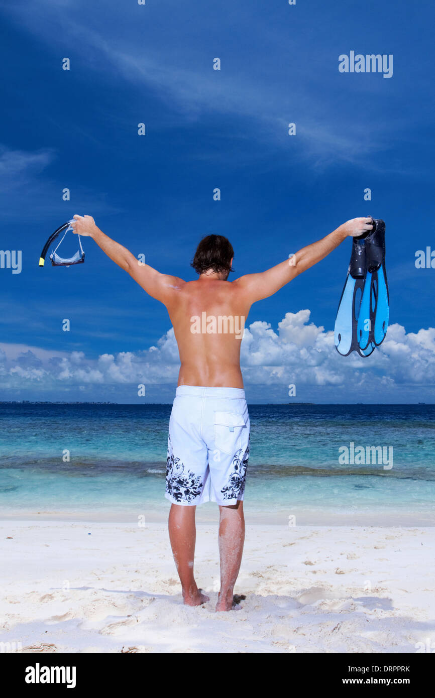 Handsome Man at Maldives Stock Photo - Alamy