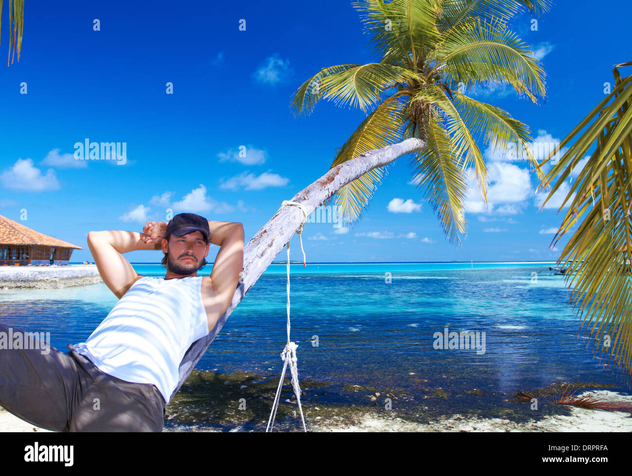 Man at Maldives Stock Photo - Alamy