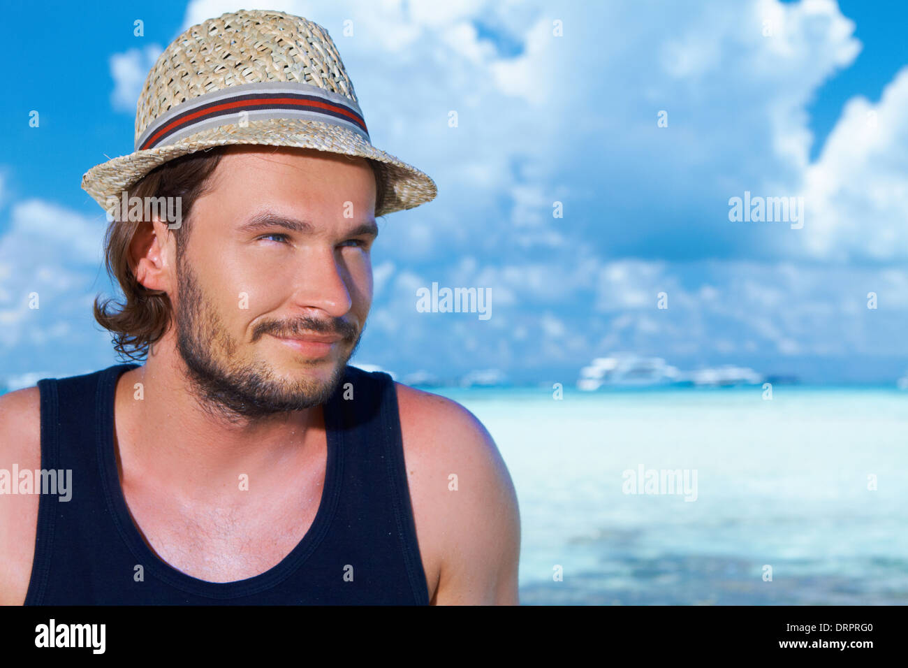 Man at Maldives Stock Photo - Alamy