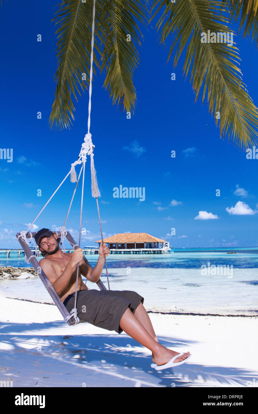 Man at Maldives Stock Photo - Alamy