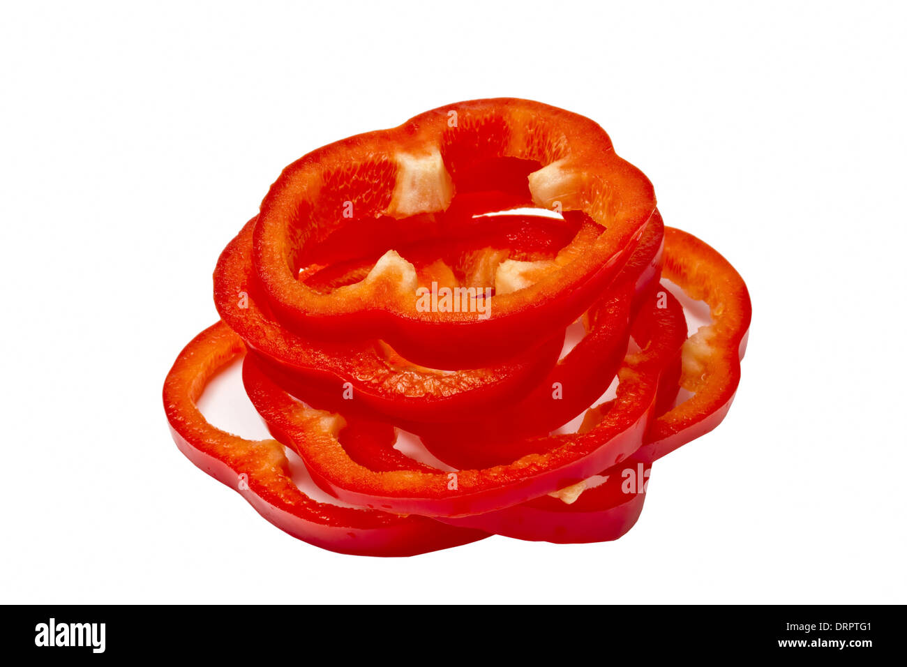 Sliced red pepper Stock Photo - Alamy