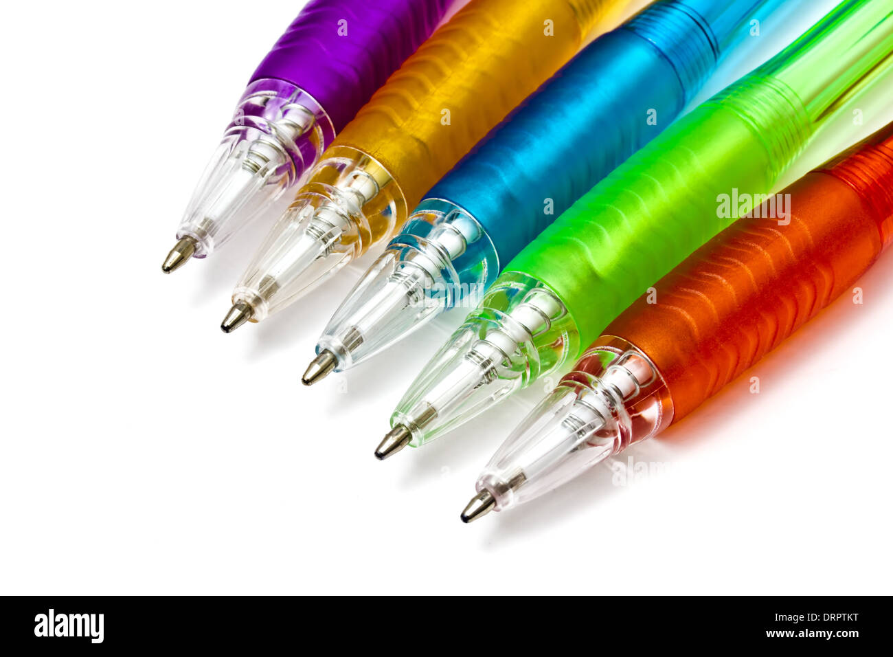 Colorful ballpoint pens closeup Stock Photo - Alamy