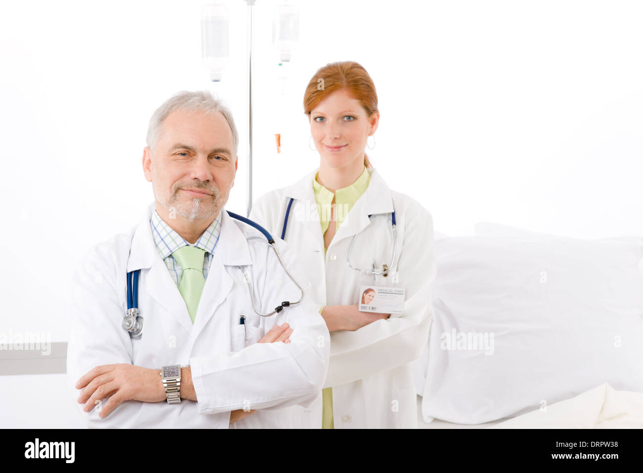 Medical team - portrait two doctor hospital Stock Photo - Alamy
