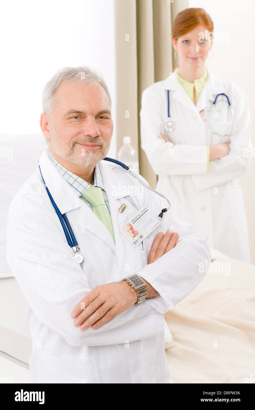 Medical team - portrait two doctor hospital Stock Photo - Alamy