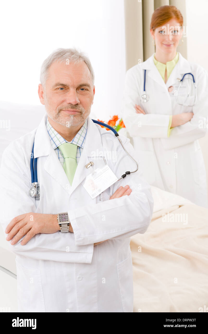 Medical team - portrait two doctor hospital Stock Photo - Alamy