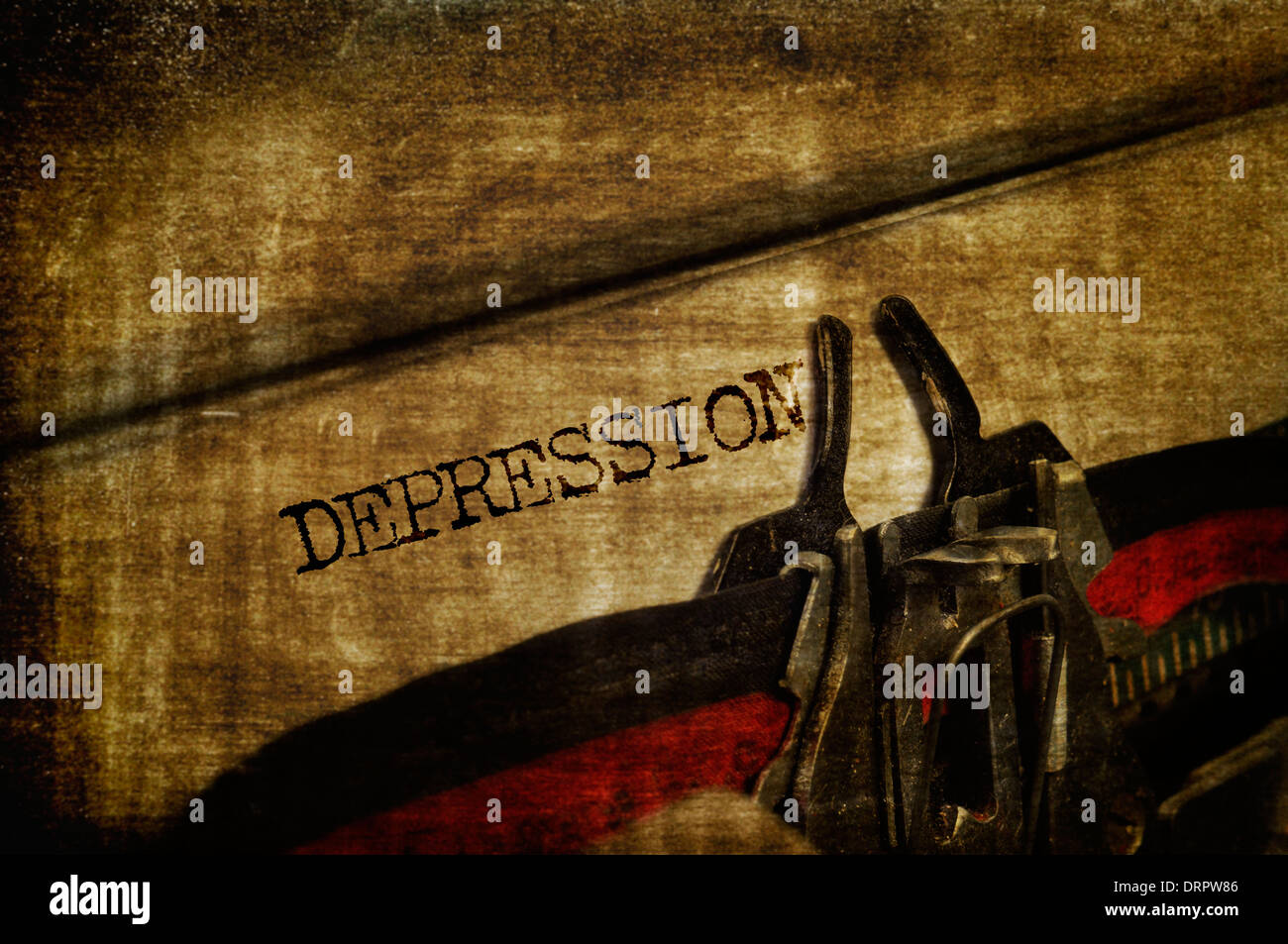 word depression written with an old typewriter Stock Photo - Alamy