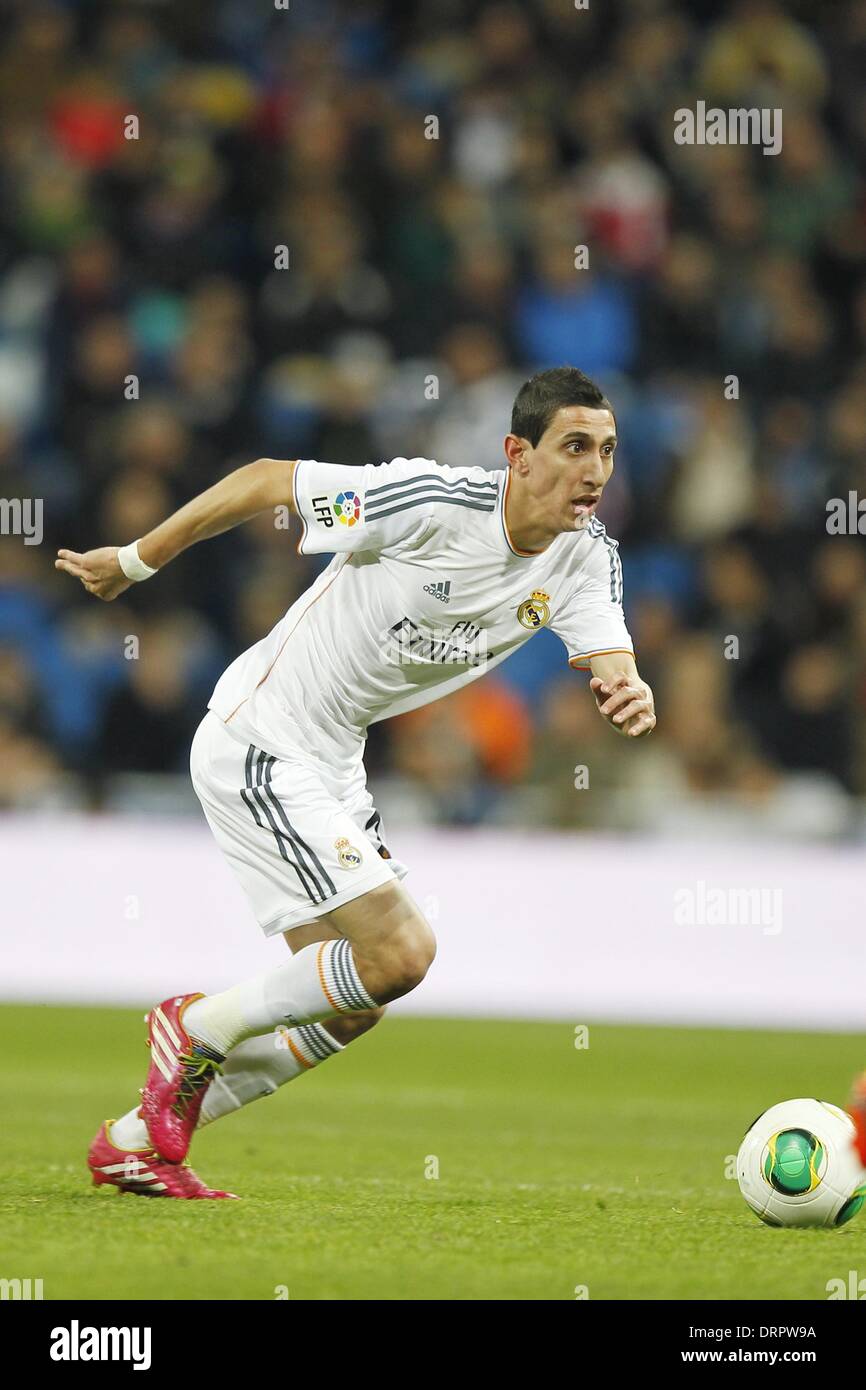 Madrid, Spain. 28th Jan, 2014. Angel Di Maria (Real) Football / Soccer ...