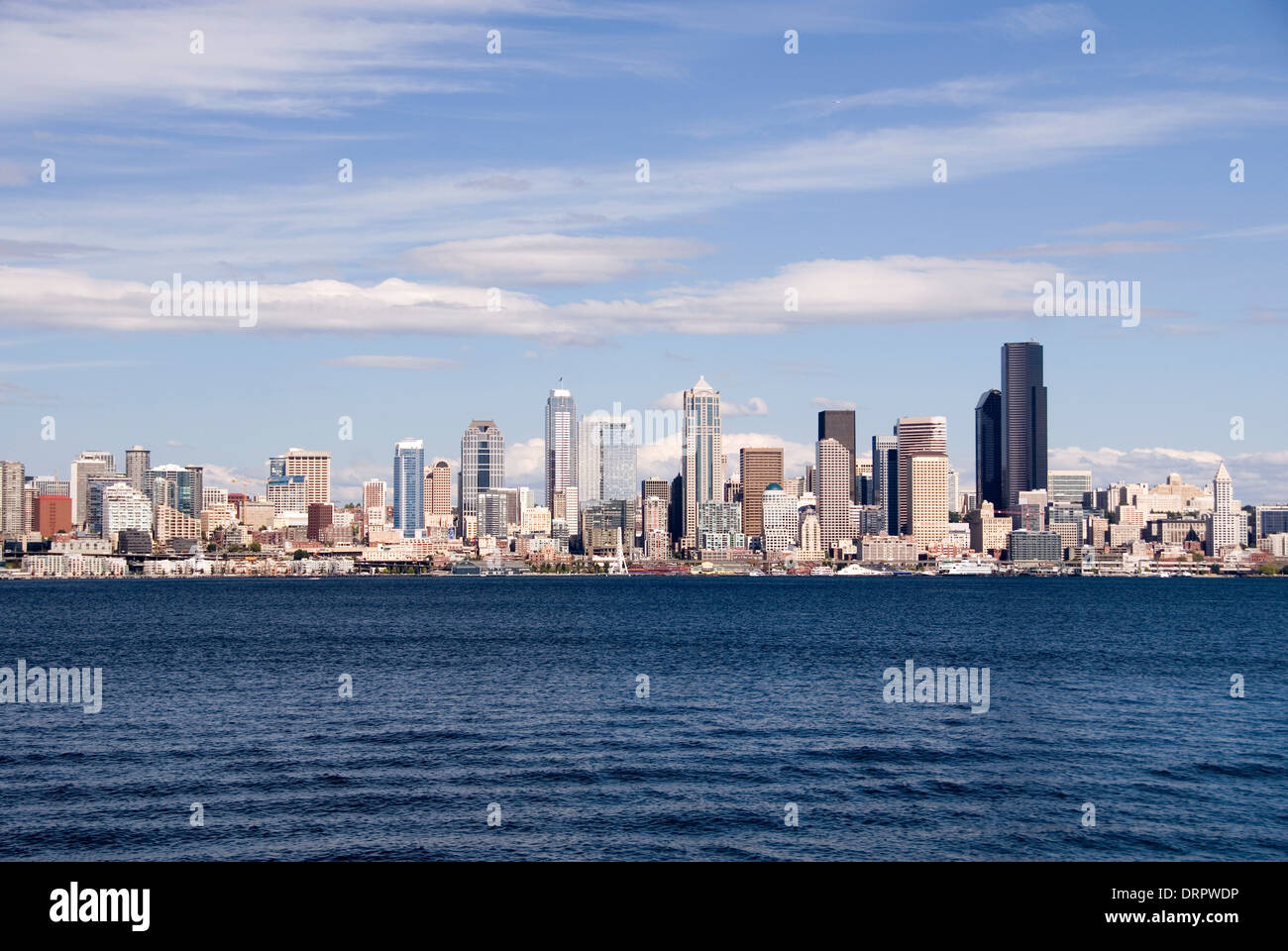 View across Elliott Bay to downtown Seattle, from Alki, West Seattle ...