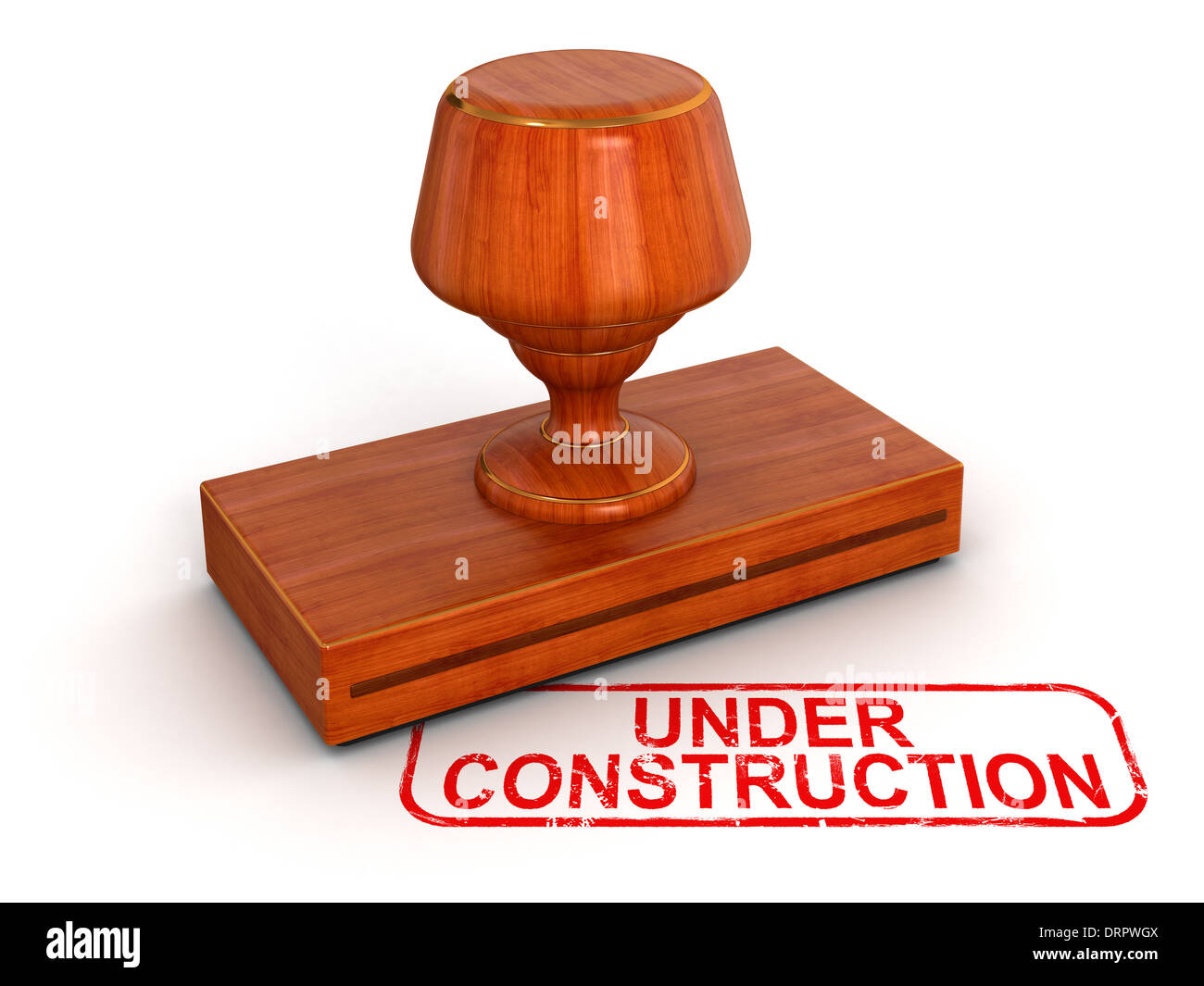 Rubber Stamp Under Construction (clipping path included Stock Photo - Alamy