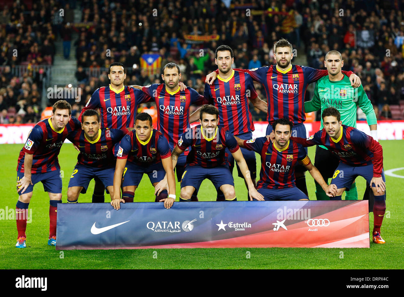 Barcelona, Spain. © D. 26th Jan, 2014. Barcelona team group line-up ...