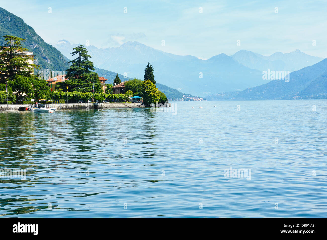 Lake Como (Italy) summer view from ship board Stock Photo - Alamy