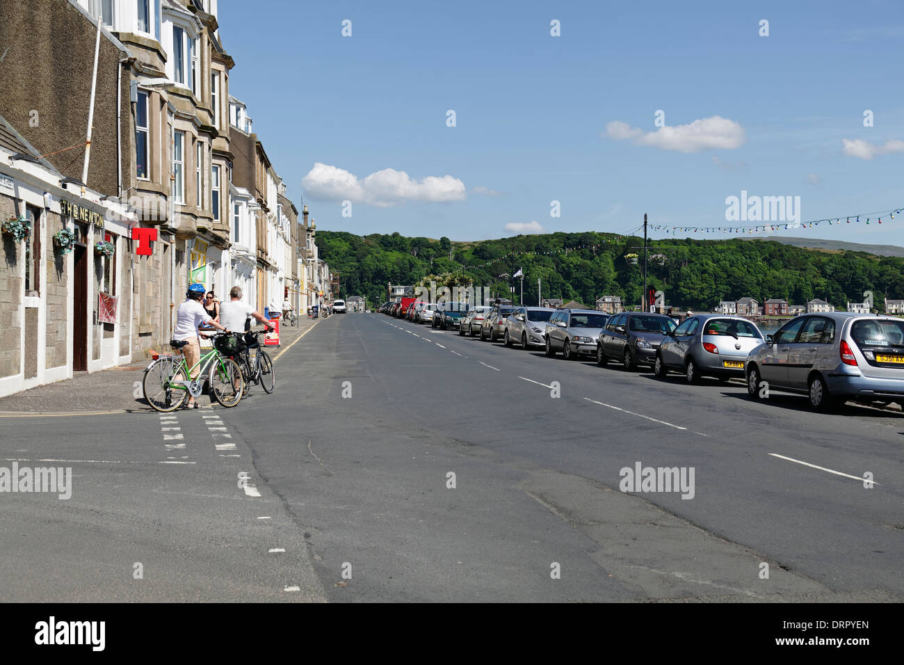 Glasgow Street in the seaside town of Millport on the Island of Great ...