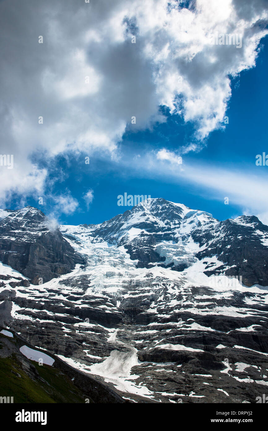 Eiger Glacier, Eigergletscher, between Monch (Monk) and Eiger mountains ...