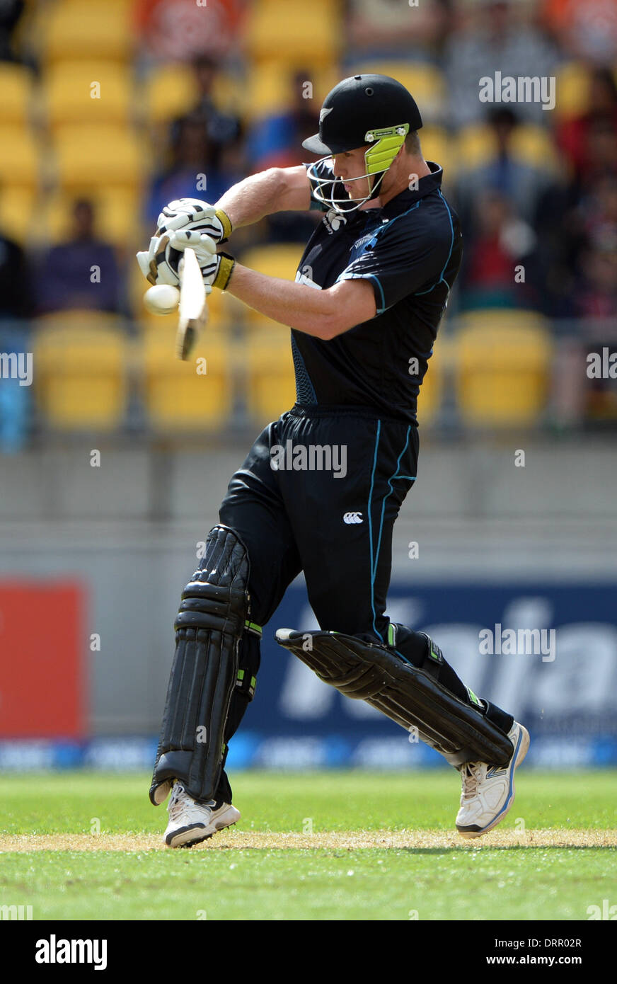 Wellington, New Zealand. 31st Jan, 2014. James ( Jimmy) Neesham batting ...
