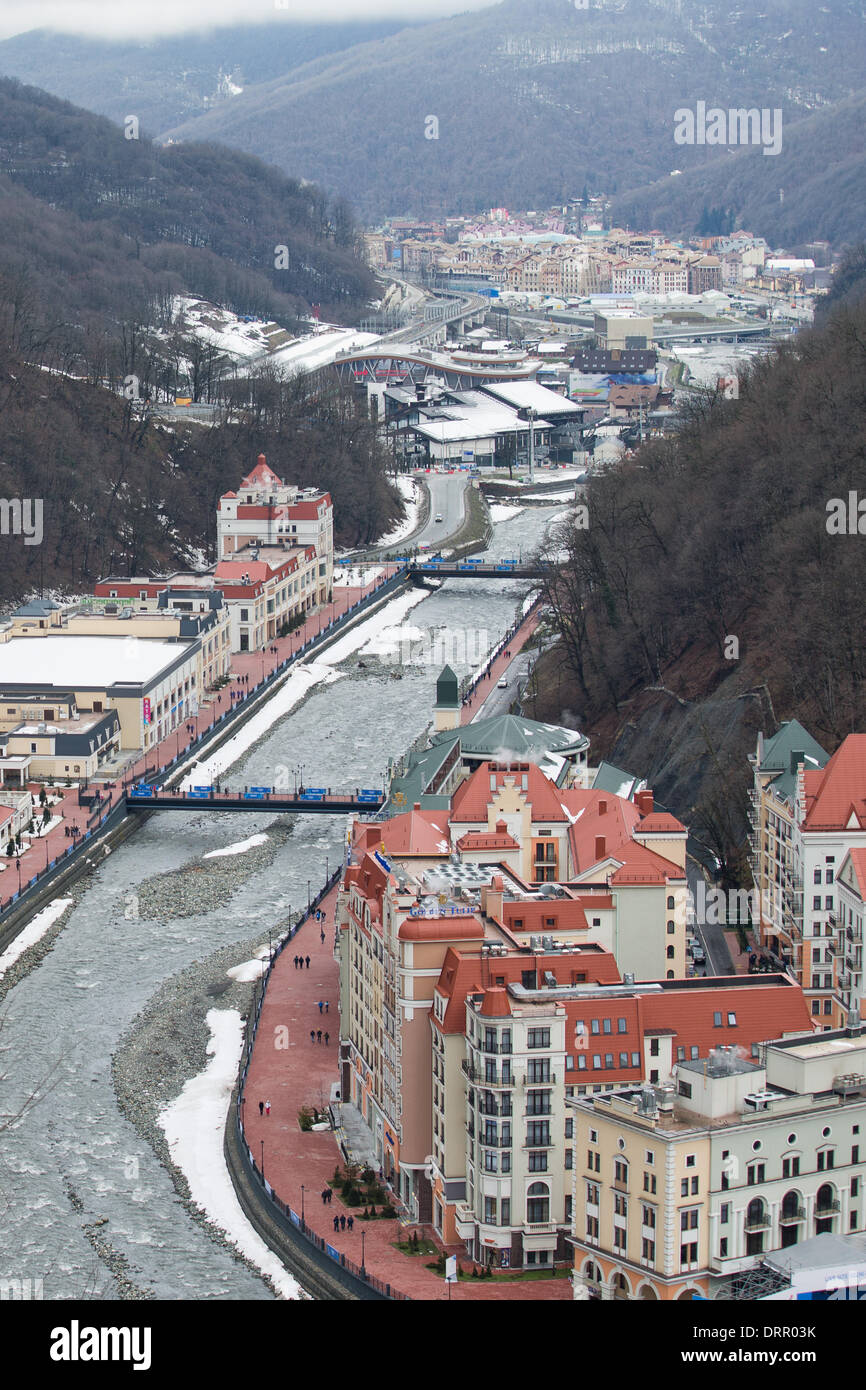 A general view over Krasnaja Poljana near by the Rosa Khutor Alpine ... A general view over Krasnaja Poljana near by the Rosa Khutor Alpine ...