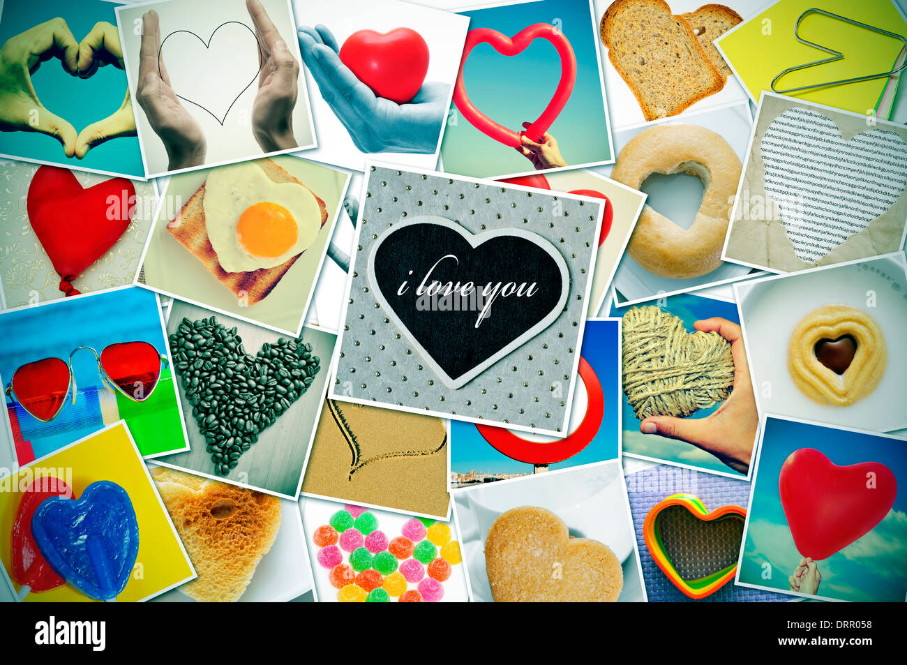 a collage of different snapshots of hearts and heart-shaped things shot ...