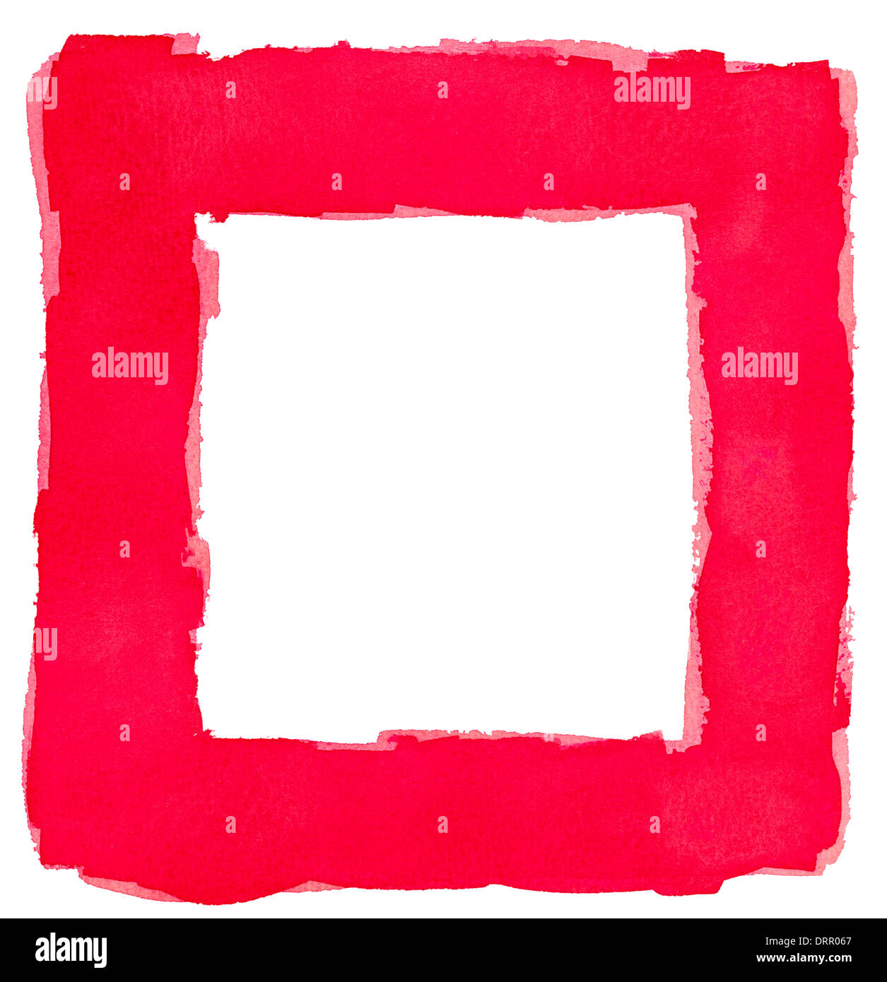 Red Watercolor Square Frame Border White Copy Space Stock Photo - Alamy