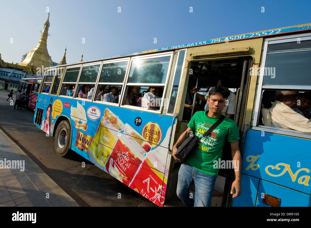 Myanmar, Yangon, bus station Stock Photo - Alamy