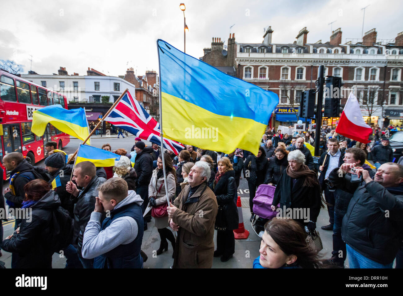 British based Ukrainians solidarity protest march in London for ...