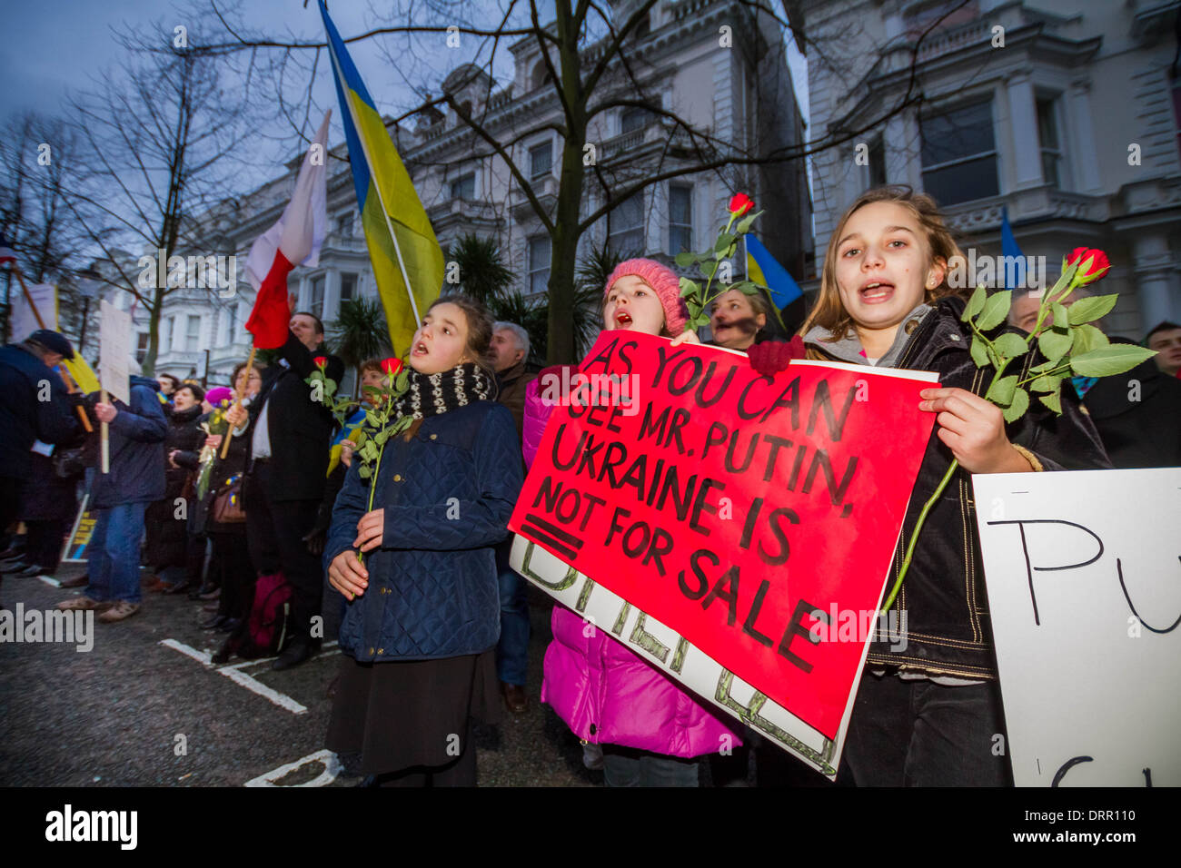 Euromaidan protest outside Ukrainian Embassy in London Stock Photo - Alamy