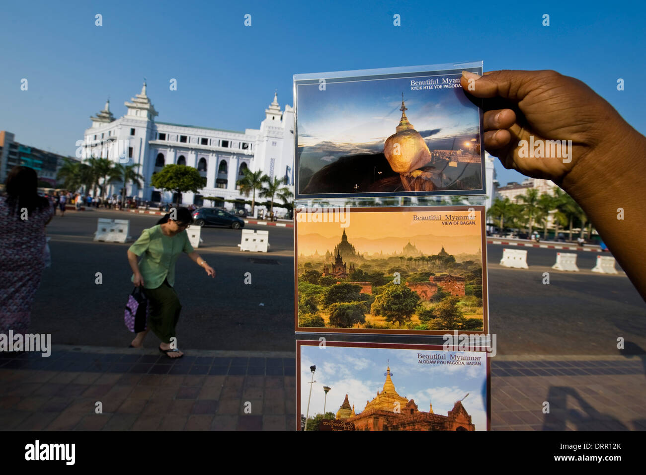 Myanmar, Yangon, postcards Stock Photo - Alamy