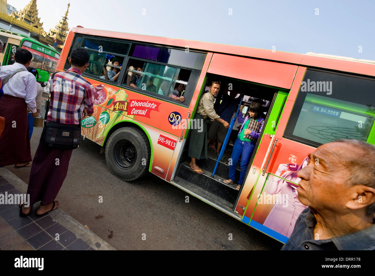 Myanmar, Yangon, bus station Stock Photo - Alamy