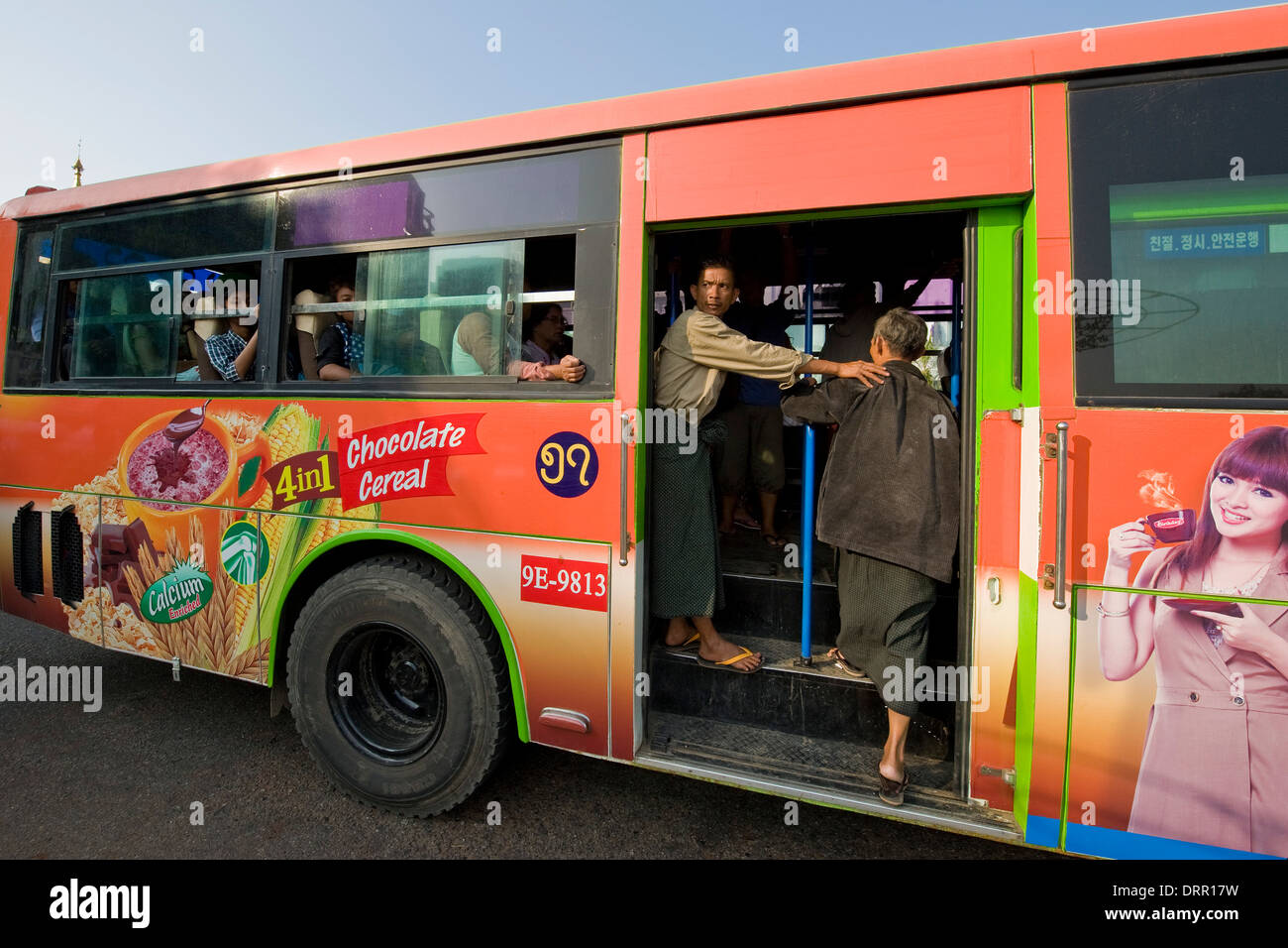 Myanmar, Yangon, bus station Stock Photo - Alamy
