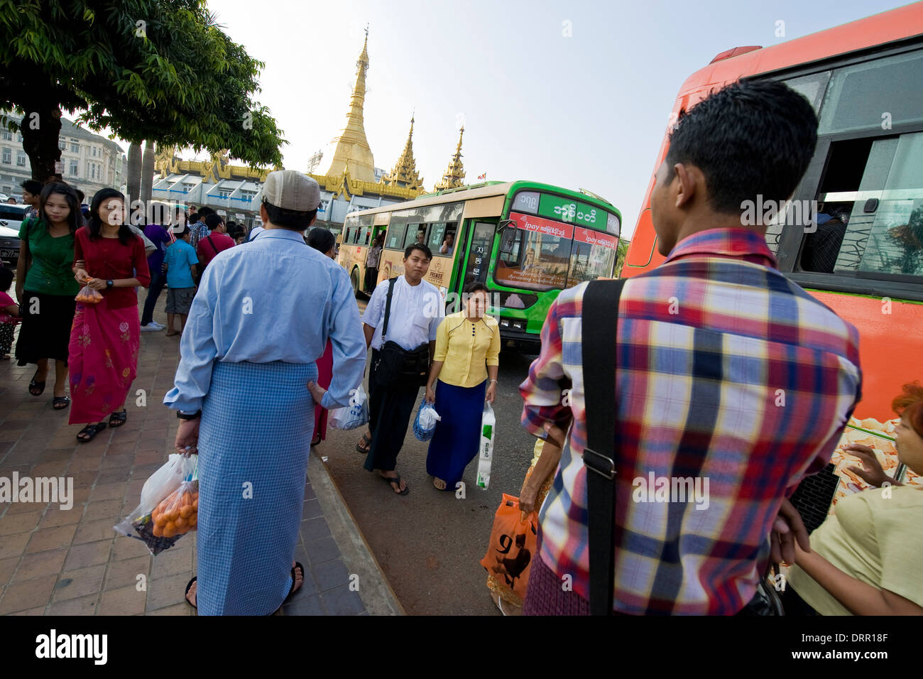 Myanmar, Yangon, bus station Stock Photo - Alamy