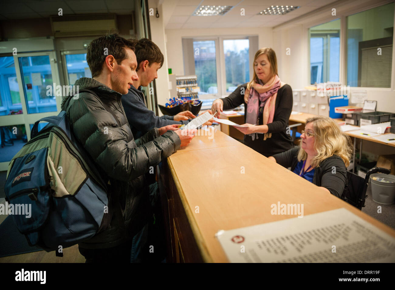 Aberystwyth, Wales, UK. 31st January 2014. Students TOM MANNION and TOM ...