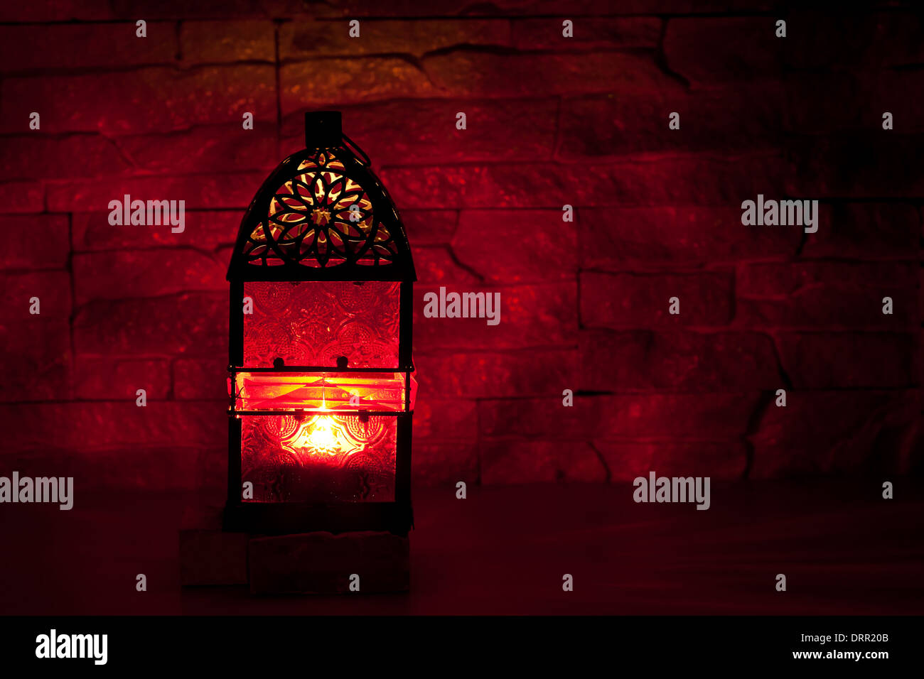 Burning red lantern Stock Photo - Alamy