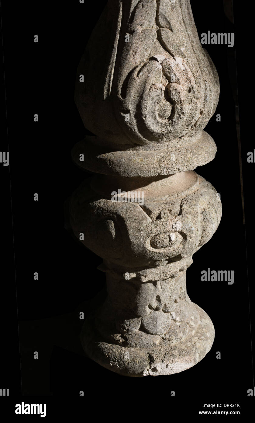 Decorated stone pillar, probably moorish style, Mallorca, Balearic ...
