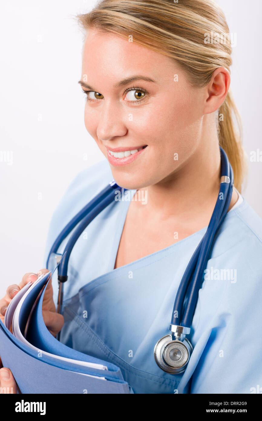 Medical person: Nurse / young doctor female Stock Photo - Alamy