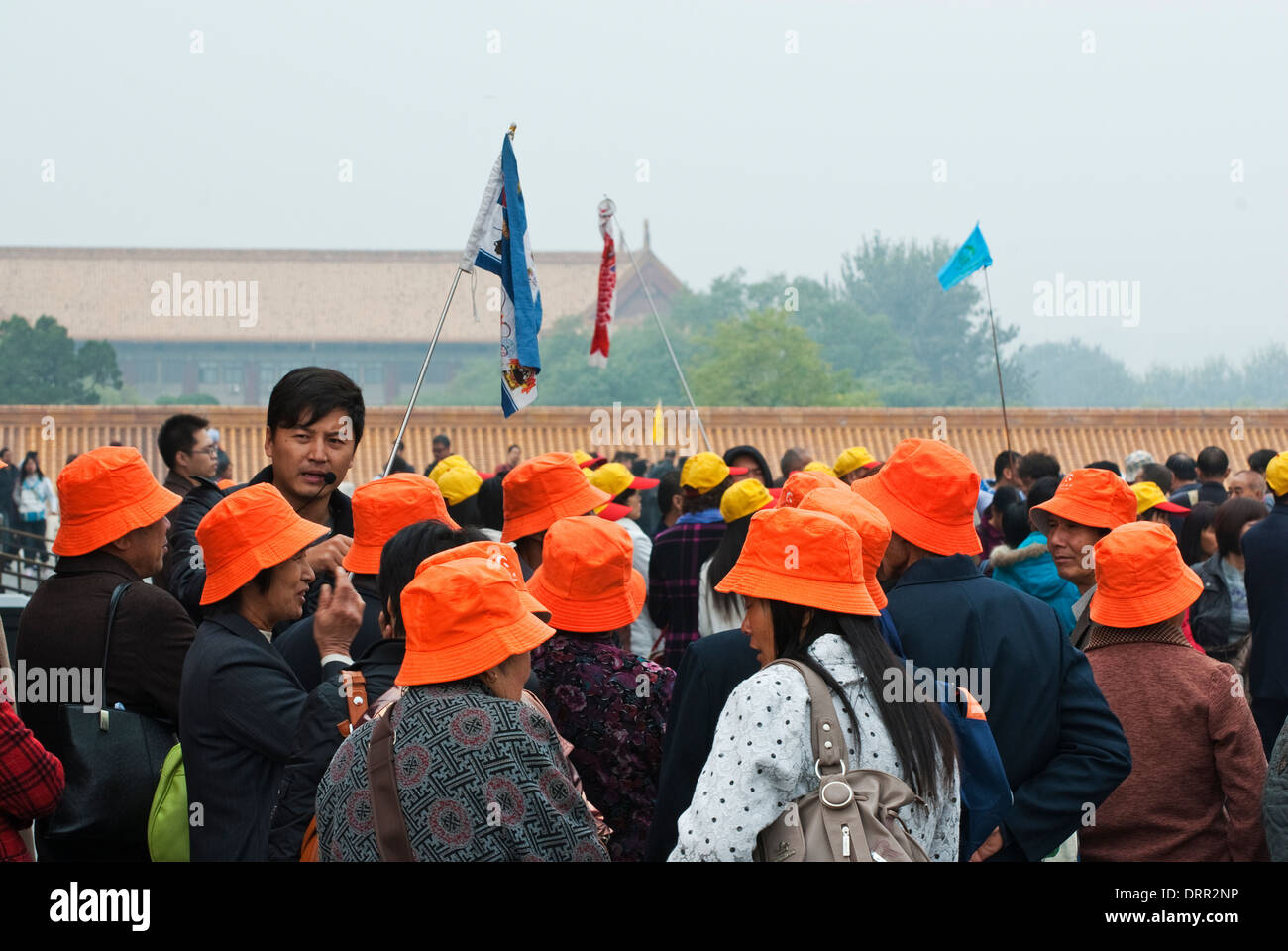 Tour Group with Guide, Tiananmen Square, Beijing, China Stock Photo - Alamy