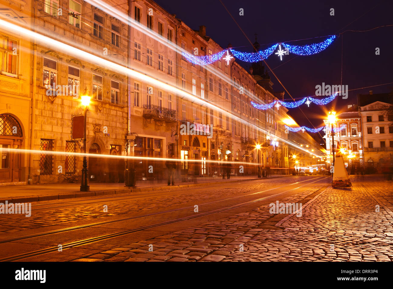 Traffic lights at old European city Stock Photo - Alamy