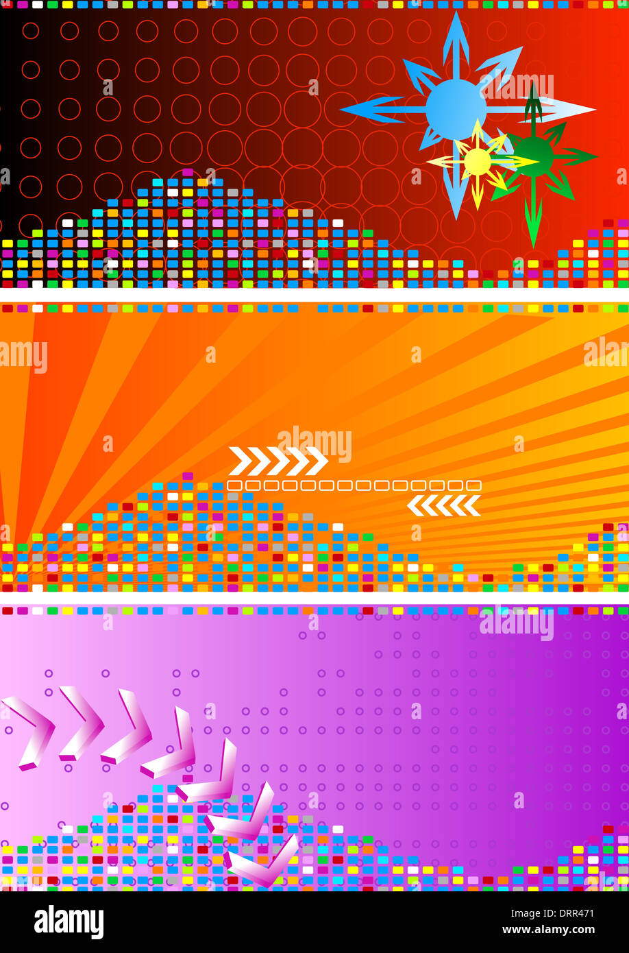 Set of bright abstract banners: orange Stock Photo - Alamy