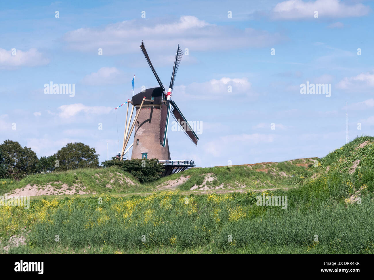 windmill de goede hoop in holland village Hellevoetsluis Stock Photo ...