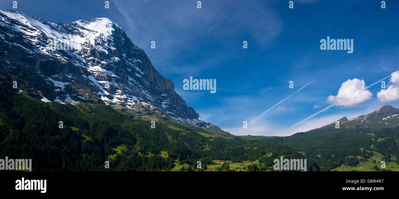 Panoramic picture of the alps with eiger hi-res stock photography and ...