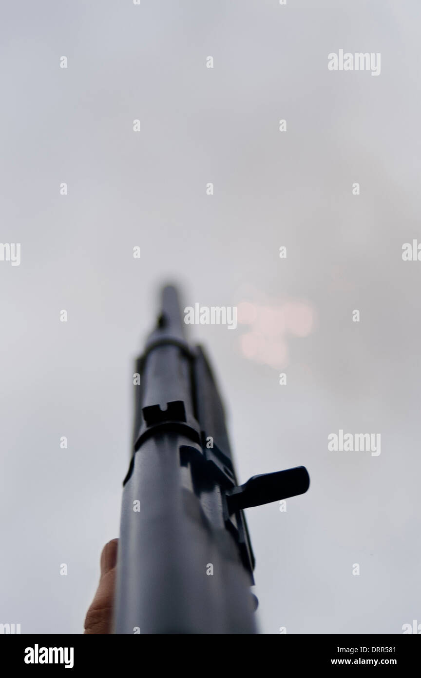 shooting from a gun machine Stock Photo - Alamy