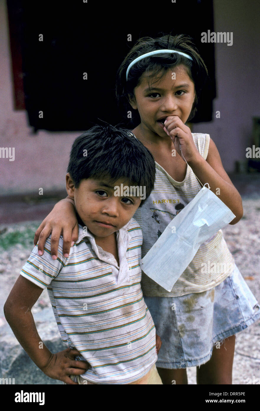 Children living in poverty on the island of Cozumel, Mexico Stock Photo ...