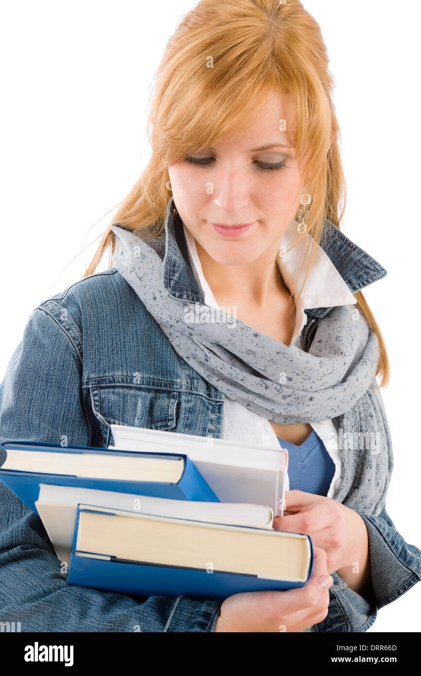 Student young woman hold book Stock Photo - Alamy