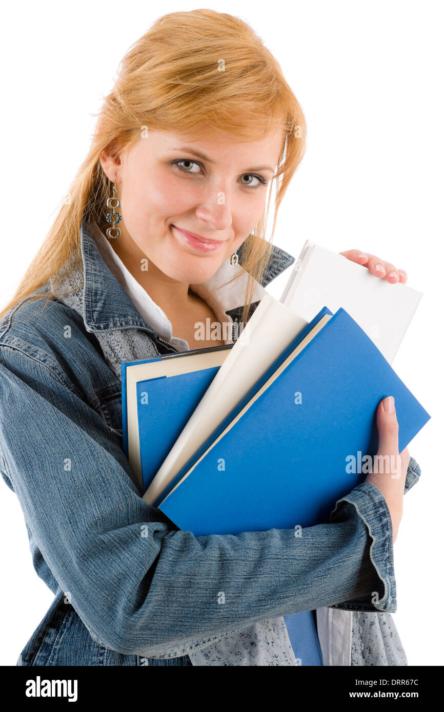 Young female student books hi-res stock photography and images - Alamy