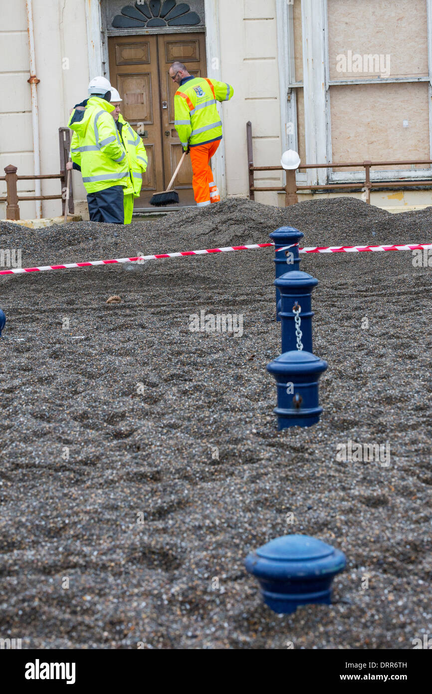 Storm damage to Aberystwyth promenade, wales, UK Stock Photo - Alamy