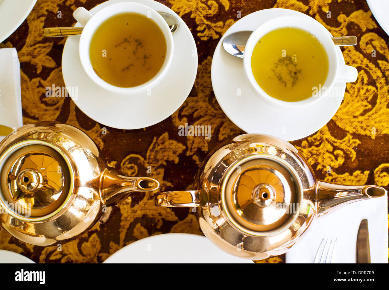 two antique tea pots Stock Photo - Alamy